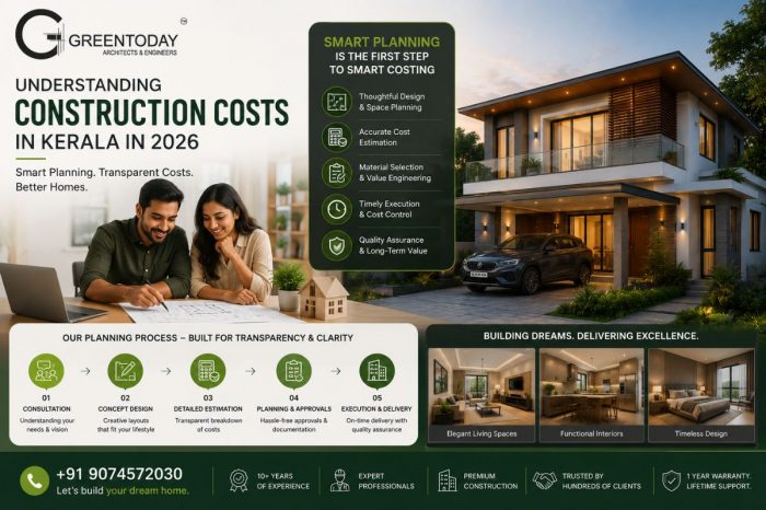 Construction Costs in Kerala 2026 | GreenToday Architects